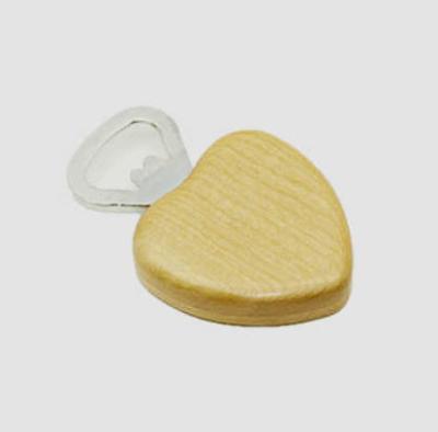 China Engrave Wooden Heart Handle Beer Bottle Opener for sale