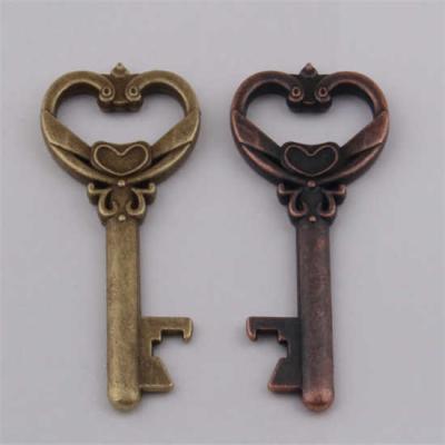 China Personalized Promotion Gift Innovative Wedding Favor Antique Key Shape Beer Bottle Opener for sale