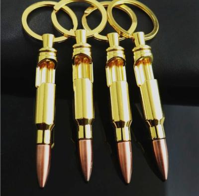 China Cool Innovative cheap Metal Alloy Bullet Bottle Opener Keychain for sale