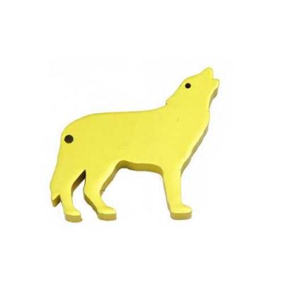 China Cheap promotion gift, anodized color wolf shape keychain bottle opener, logo engraved for sale