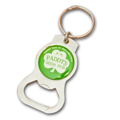 China Custom Personal Metal Logo Printed Bottle Opener Key Ring for sale