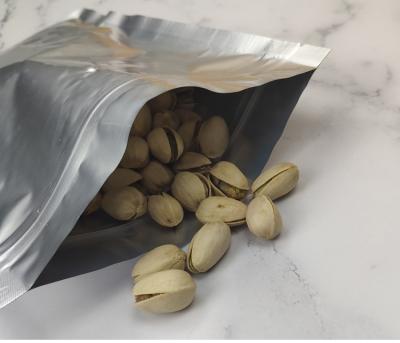 Cina Foglio di alluminio argentato Salva cibo Mylar Buste con chiusura lampo richiudibili metalliche in vendita