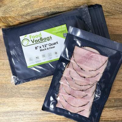 Cina PA PE Black Food Freshness Storage Clear Embossed Sealer Roll Packaging embossed vacuum bag in vendita