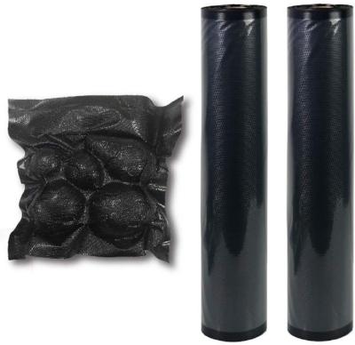 Cina Food Grade Black Heat Seal Custom Packaging embossed vacuum seal bag rolls in vendita