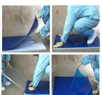 中国 30 and 60 layers Short Time Delivery  Disposable Pe Cleanroom Sticky Mat 販売のため