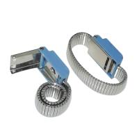 China Adjustable ESD Wrist Strap 2.2mm Wire 1.8m Coil Cord Antistatic Grounding Band for sale