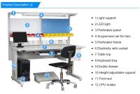 China ESD Workbench with Double Drawer 1500x750mm Electronic Repair Station GPS Workstation for sale