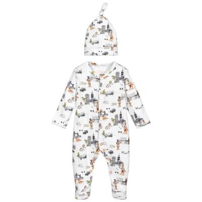 China Newborn Jumpsuit Plain Autumn Long Sleeve Infant Clothing Bodysuit Cotton Baby Romper With Hat for sale