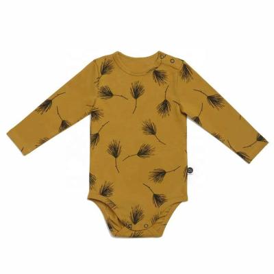 China Spring Autumn Cotton Long Sleeve Plain Printed Baby Girl Boy Rompers Jumpsuits for sale