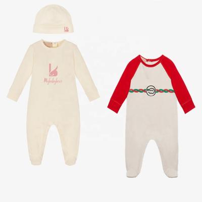 China Cotton baby clothing set 2 pcs longsleeve romper hat new style for baby for sale