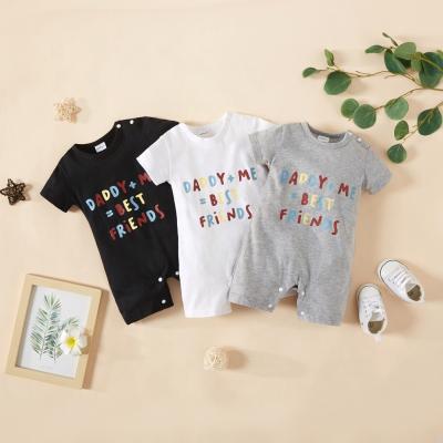 China Baby 100% cotton overall romper Summer new children's short sleeve cloth Baby Letters Printing jumpsuit bodysuit for sale