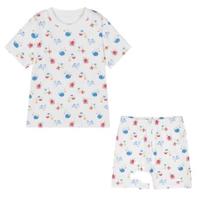 China Summer Baby Custom Printed Organic Cotton Toddler Baby Clothing Sets Baby Boys Girls Clothing Sets for sale