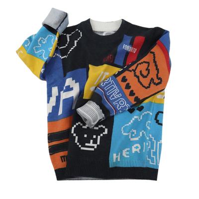 China Long sleeve Winter Top Knitted Pullover Kid Children Girl Boy Clothes Clothing Allover Printed sweater for sale