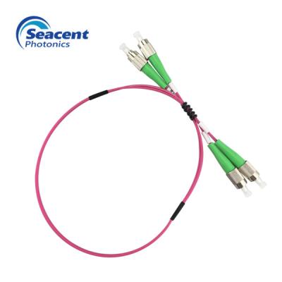 China Multimode Duplex Fc To Fc Fiber Patch Cord MM50/125 OM3 , APC Polish for sale