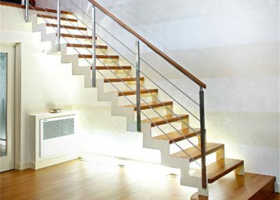 China tempered ultra white glass tread straight staircase with tempered clear glass railing for sale