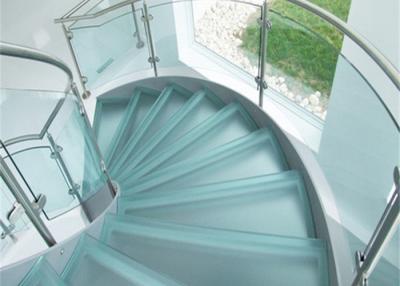 China 40mm Thailand wood curved stairs with tempered clear glass railing top railing for sale