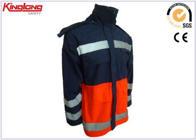 Cina Rivestimento riflettente arancio di inverno della giacca a vento degli abiti da lavoro del freddo del bombardiere degli uomini impermeabili di sicurezza in vendita