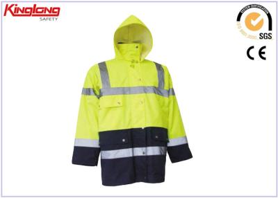 Cina l'inverno giallo copre il parka antivento ed impermeabile dell'inverno con nastro adesivo riflettente in vendita