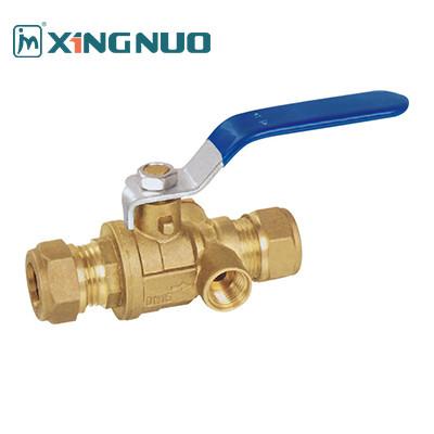 China 1 Inch Brass Ball Valve Male Threaded Socket Drain Threaded Forged Boby Blue Lever for sale