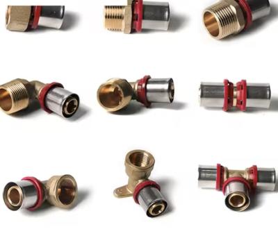 China 1/2 Chrome Plated Brass Compression Fitting with Round Handle for Water Applications PEX Fittings Red Socket Elbow Tee for sale