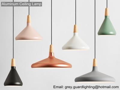 China Bar Restaurant Cafe dining room simple Aluminum wooden Shade home decorate lamp customized ceiling light TH105 for sale