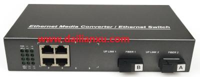 China 4channels 10/100M Ethernet with two channels 1000M Fiber ports Fiber media converter Gigabit Fiber Ethernet Switch for sale