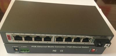 China 8channels POE 100M/1000M Gigabit fiber media converter 8ports Gigabit POE Ethernet fiber switch POE camera to fiber for sale