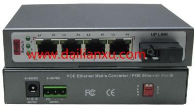 China 4channels 10/100M Fast POE Fiber Switch 48V 24V DC optional Fast POE fiber switch POE Ip camera to fiber converter for sale