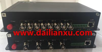 China 4channels 1080P HD-SDI video with RS485/422/232 data fiber optical transmitter and receiver HD-SDI to fiber converter for sale