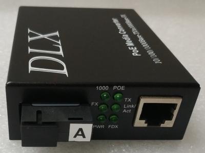 China Single port Single fiber Gigabit POE Fiber Media Converter Gigabit POE Fiber Transmitter and Receiver POE camera to fibe for sale