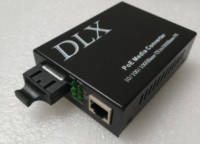 China Single port Gigabit POE Fiber Media Converter Gigabit POE Fiber Transmitter and Receiver POE camera to fiber SC 20KM for sale