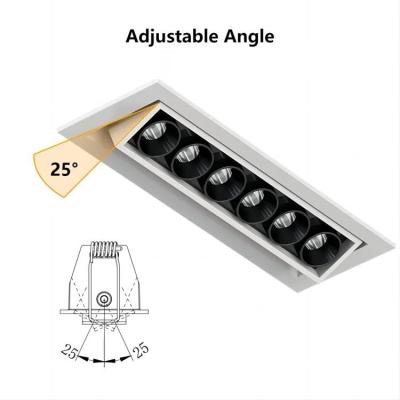 China Customize Recessed Linear Spot Light 1100lm 12W Black Adjustable for sale