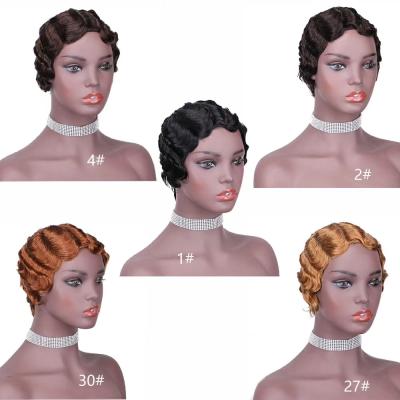 China VIYOU Short Human Hair Wigs for Black Women Ocean Wave Human Hair Wig for sale