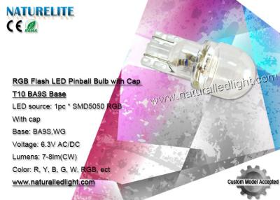 China T10 WG 1SMD 5050 RGB 6.3V Light Bulb Slow / Fast Flash Clear Cap for Pinball Machine for sale