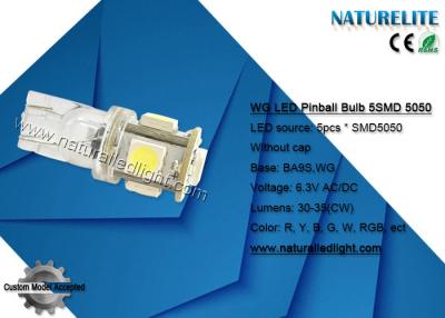 China WG 5SMD 5050 Pinball LED Bulbs 6.3V AC / DC 30-35lm Warm White for sale