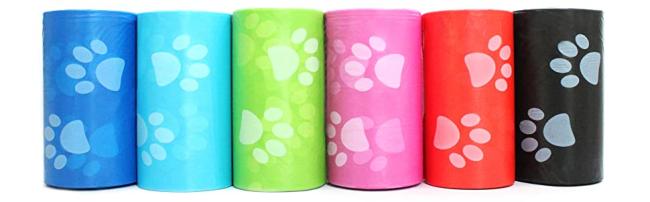 Borsa multicolore dello spreco dell'animale domestico con progettazione del pawprint