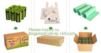 Cina i sacchetti della spesa di plastica biodegradabili concimabili amichevoli della maglietta di eco, riciclano la cucina il cornstar biodegradabile del pacchetto 100 in vendita