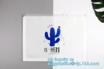 China Zippered Envelope Zip Waterproof PP Bags Seamless Slider Closure Storage Pouch For A4 Paper, Magazine, Memo for sale