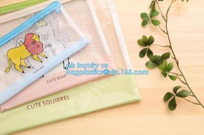 China Customized Mesh Pencil Bag A4 Travel Passport Pouch, Zipper Lock Document File Bag, pencil holder for sale
