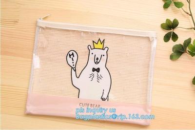 중국 pvc 문서 부대 메시 연약한 부대를 인쇄하는 ESD 반대로 정체되는 기능 A4를 가진 PVC 파일 부대를, 고열 저항합니다 지퍼로 잠그십시오 판매용