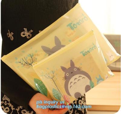 중국 비닐 봉투를 가진 PVC 문구용품 부대, 슬라이더 펜 연필은 포장 부대, 정연한 밑바닥 지퍼 유형 비닐 봉투를 지배합니다 판매용