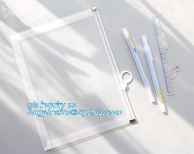 중국 주문 문구용품은 슬라이더, 경편한 서류 가방 슬라이더 부대/최신유행 손잡이 새총 부대, /zipper 슬라이더 plas로 pvc 부대를 서리로 덥었습니다 판매용