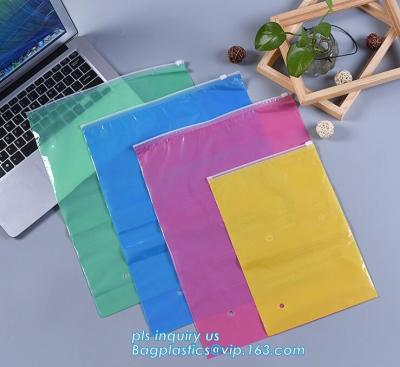 Chine poche en plastique résistant à l'eau de tirette de glisseur d'emballage de vêtement, sac de tirette de sac de glisseur pour des nécessités quotidiennes, zippe de glisseur à vendre