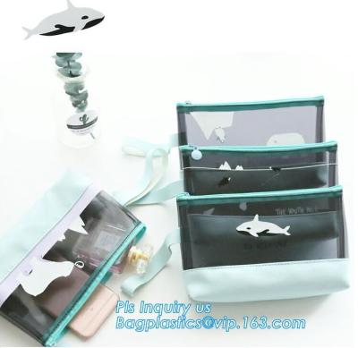 중국 수영복, 비닐 세면용품 지퍼 부대 pvc 슬라이더를 위한 적응된 서리로 덥은 PVC/EVA 비닐 슬라이더 정상 지퍼 부대를 포장하는 옷 판매용