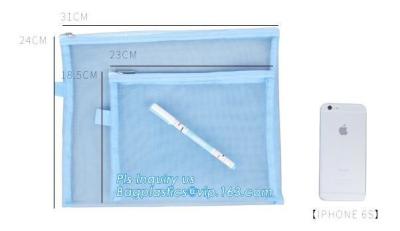 Chine Poche de sac de maille de holer de sac de dossier de sac de document d'unité centrale de TAILLE d'A5 A4 avec la tirette, dossier imperméable de tirette de taille de la maille a4 de fibre à vendre