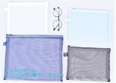 Chine Poche de sac de maille de holer de sac de dossier de sac de document d'unité centrale de TAILLE d'A5 A4 avec la tirette, dossier imperméable de tirette de taille de la maille a4 de fibre à vendre