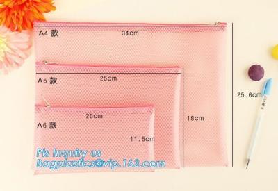 China fördernde Reißverschlusstaschen-Maschendatei sackt Organisator, Falldatei-Dokumententasche umweltfreundlicher Masche PVCs A4 materielle, Nylonmasche tun ein zu verkaufen