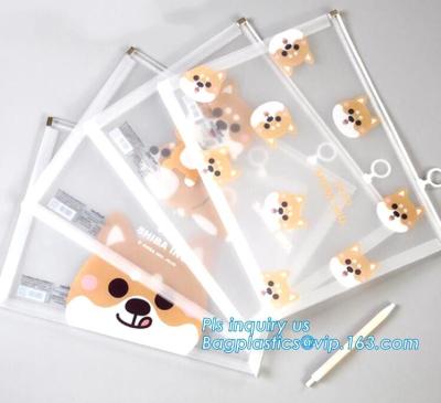 China Do fechamento plástico impermeável poli do fecho de correr do slider saco feito sob encomenda da roupa, saco geado do vinil do PVC do roupa de banho com zíper do slider, slider à venda