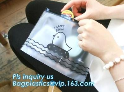 China O malote ensaca com fecho de correr, o malote Resealable do fecho de correr plástico, o saco lateral do reforço com punho superior e o zíper do slider, wi cosméticos do saco de EVA à venda