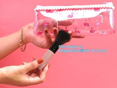 China Transparentes feitos sob encomenda por atacado baratos reciclados amigáveis de ECO waterproof o cosmético plástico impresso do pvc do espaço livre do zíper da promoção à venda